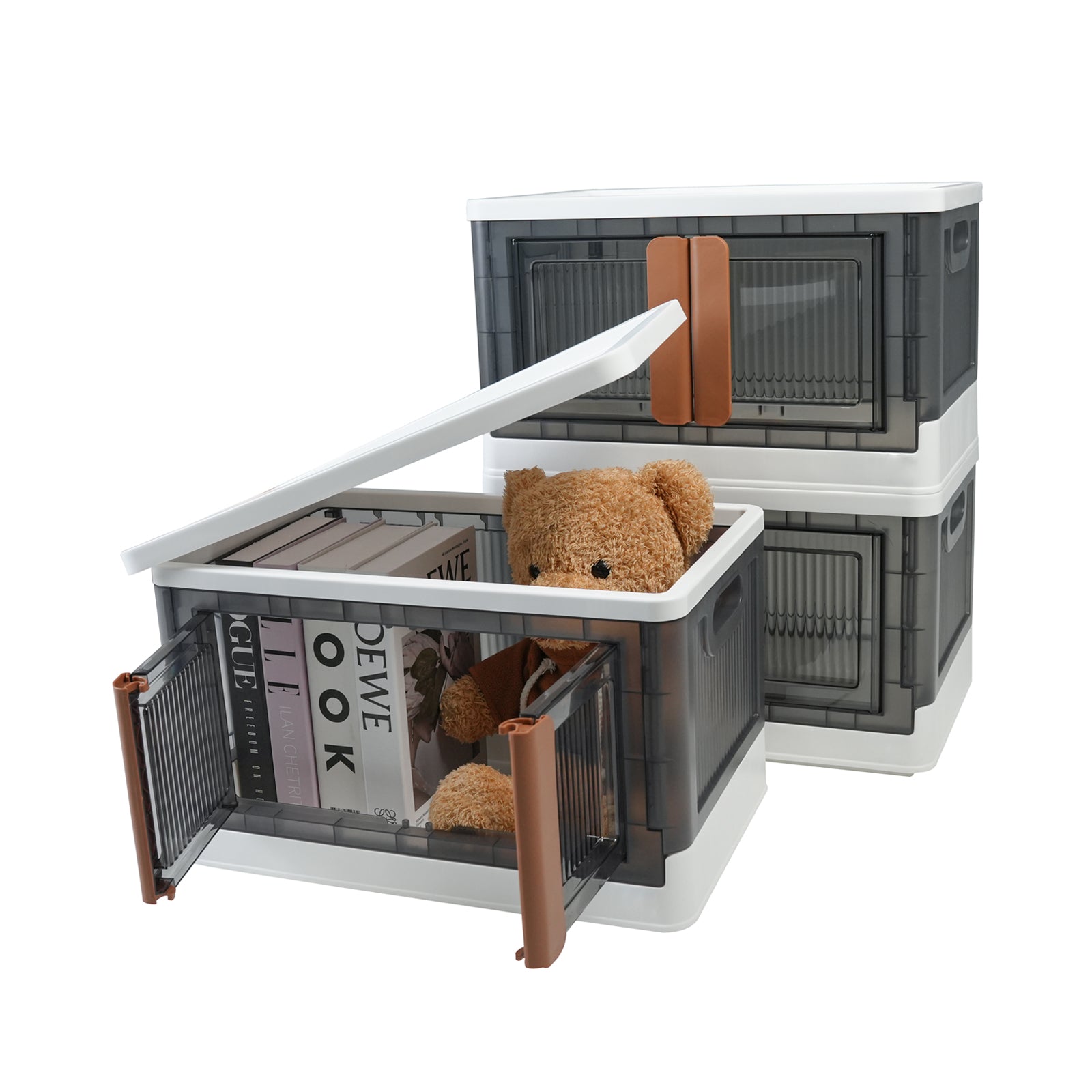 AJP Distributors 3 Pack of 8.5 GAL Stackable Storage Bins with Lids