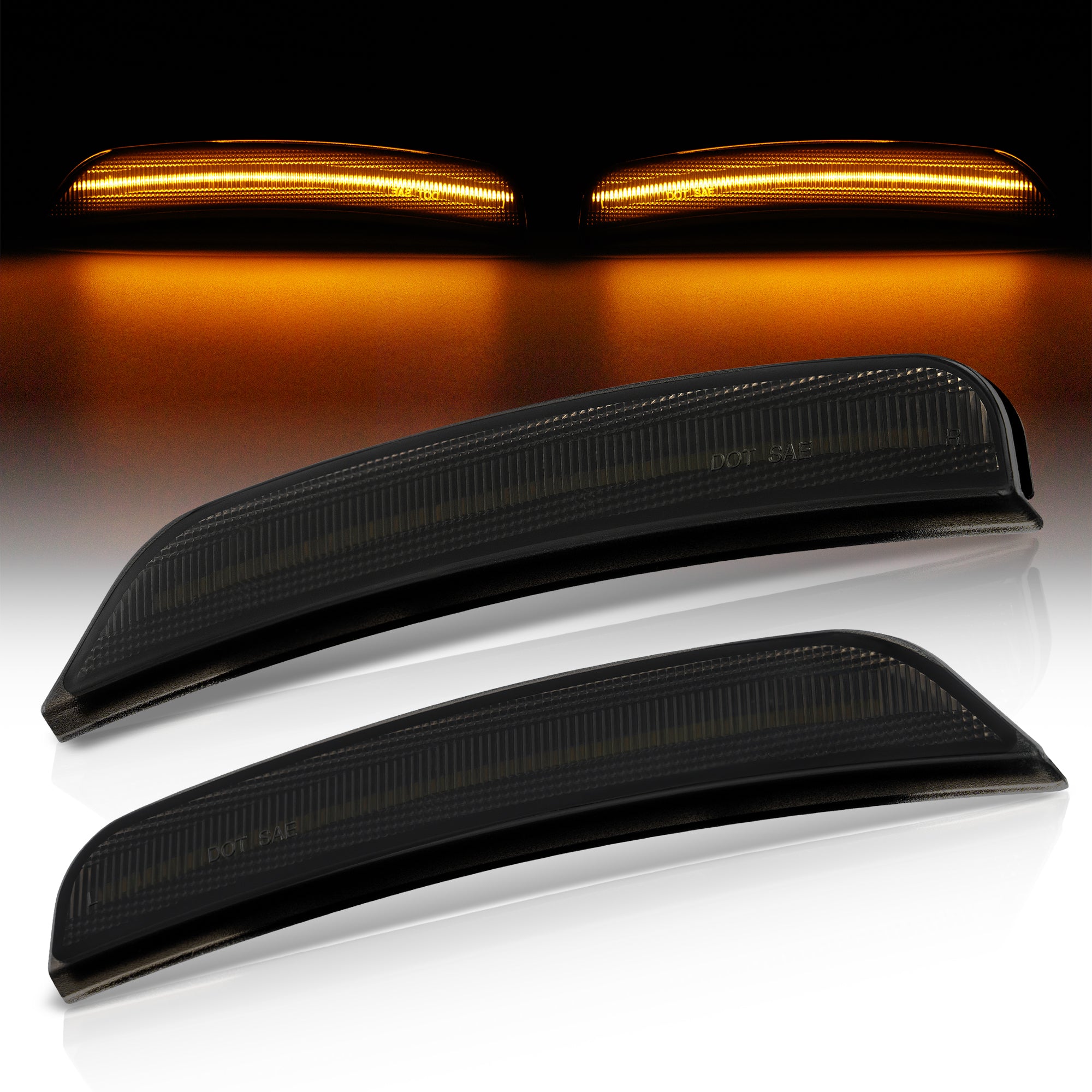 Dodge Durango 2021-2025 Front Amber LED Side Marker Lights Smoked Lens ...