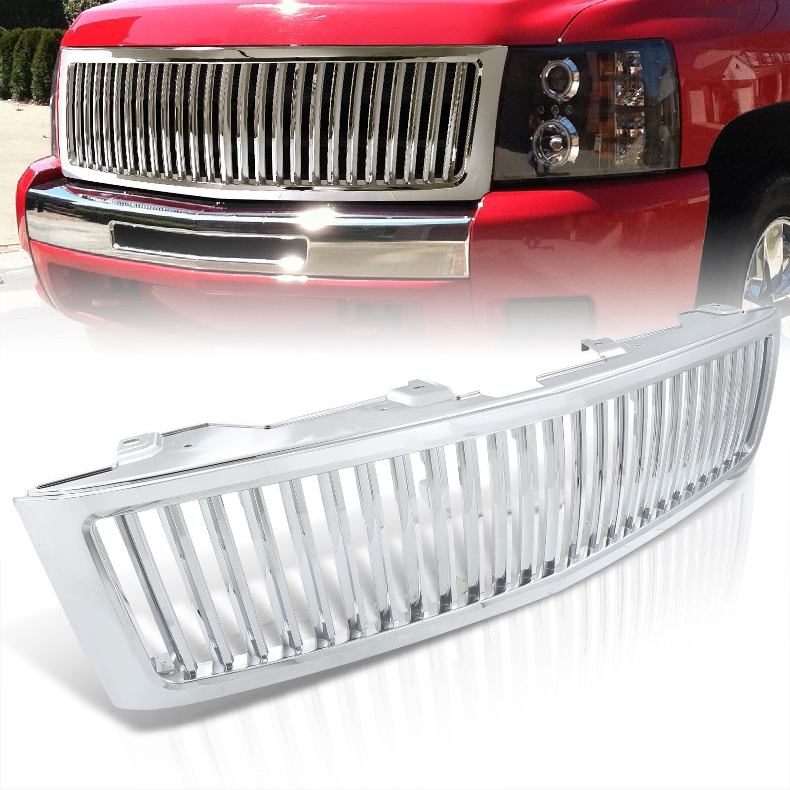 Chevy Silverado 07-2013 Vertical Style Front Grille Chrome – AJP ...