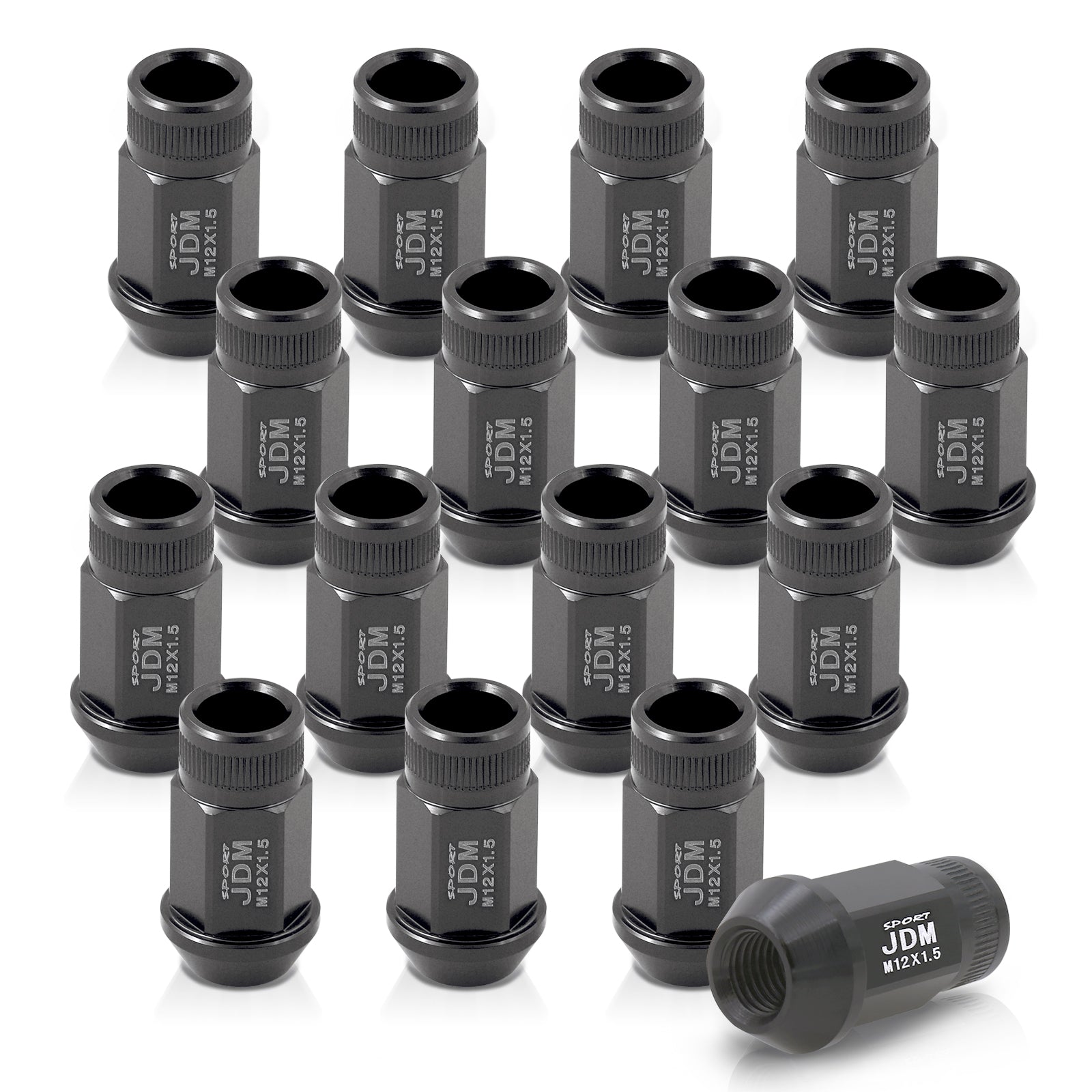 JDM Sport M12 X 1.5 Aluminum Open Lug Nuts Gun Metal (16 Piece) – AJP ...