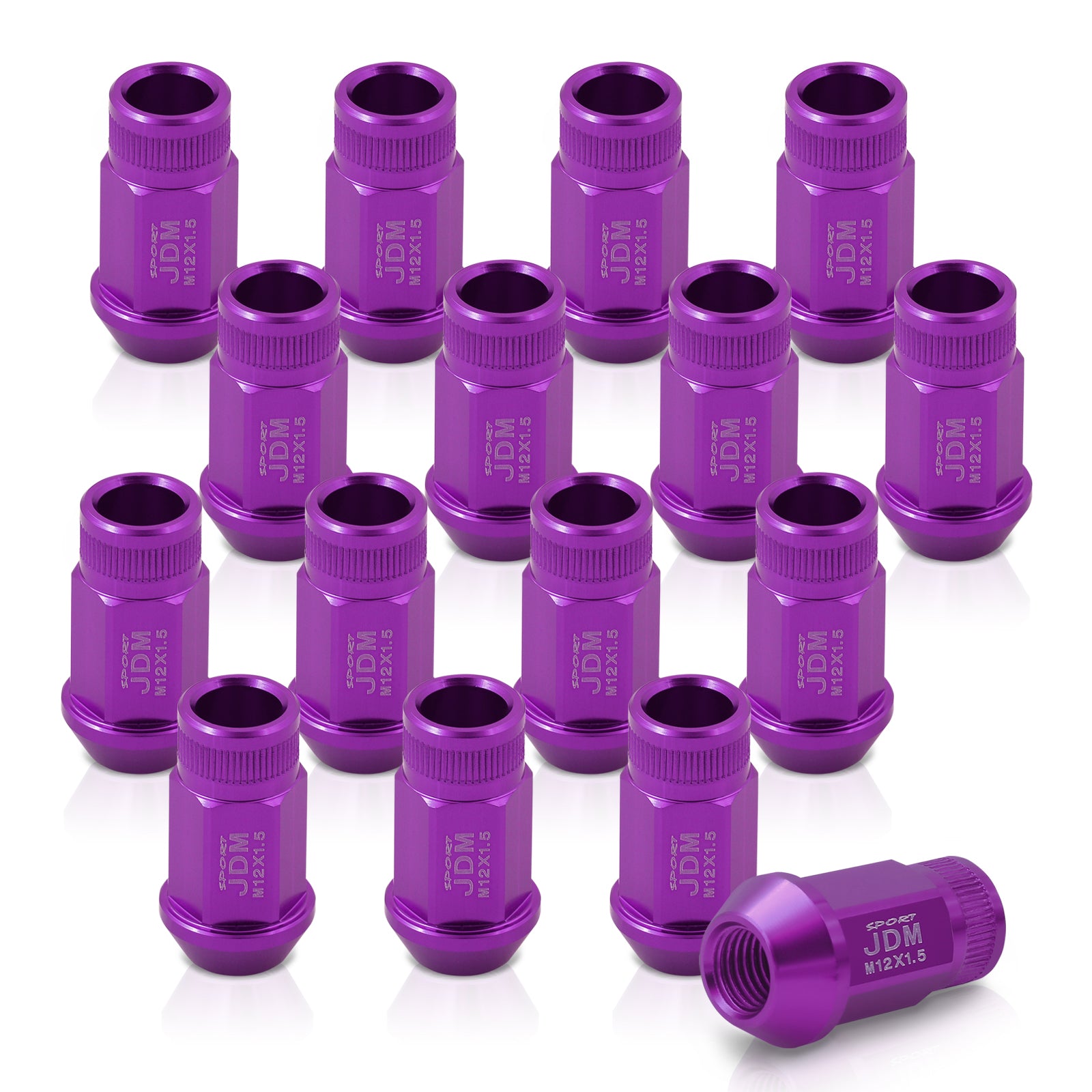 JDM Sport M12 X 1.5 Aluminum Open Lug Nuts Purple (16 Piece) – AJP ...