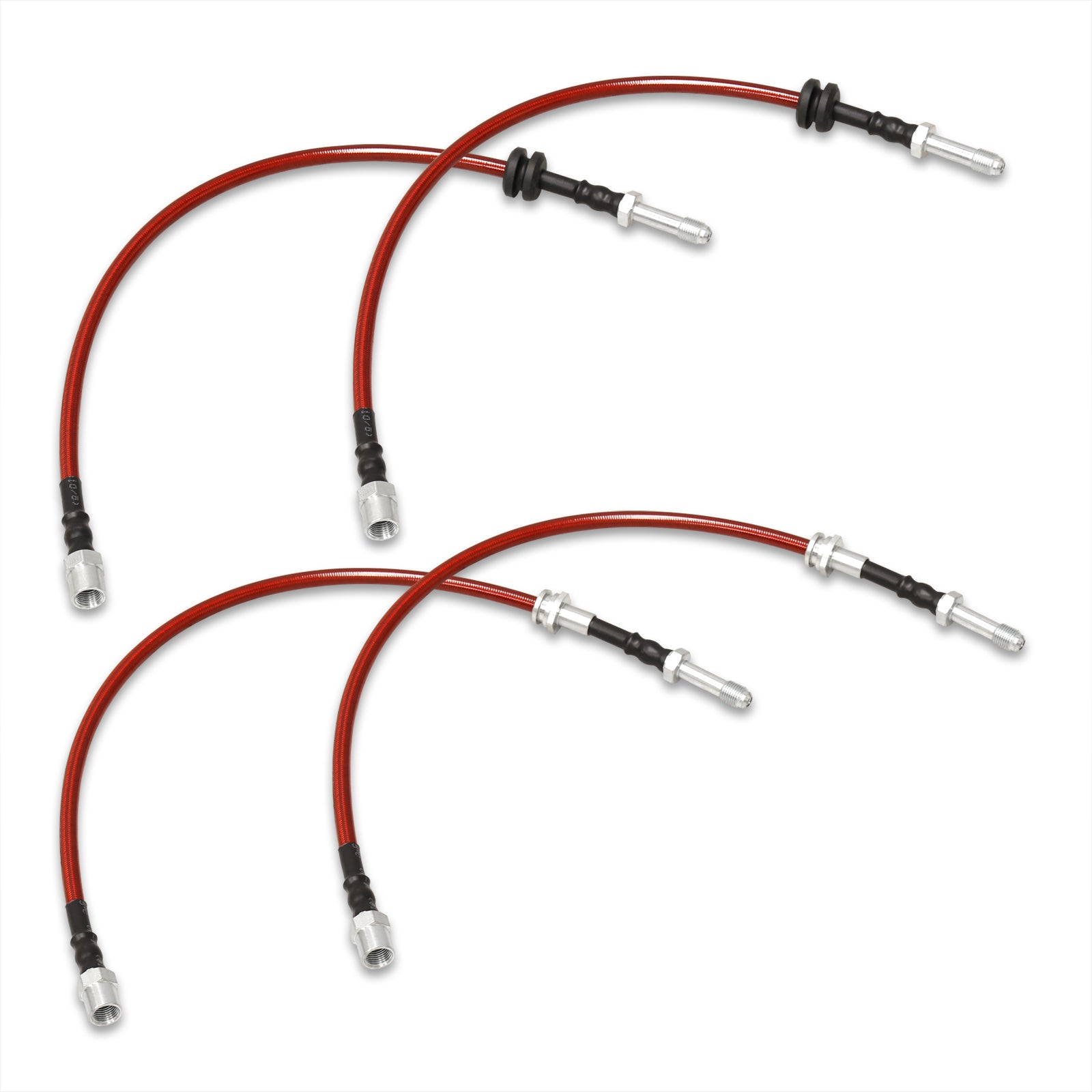 BMW 3 Series E46 1999-2005 Stainless Steel Braided Oil Brake Lines Red ...