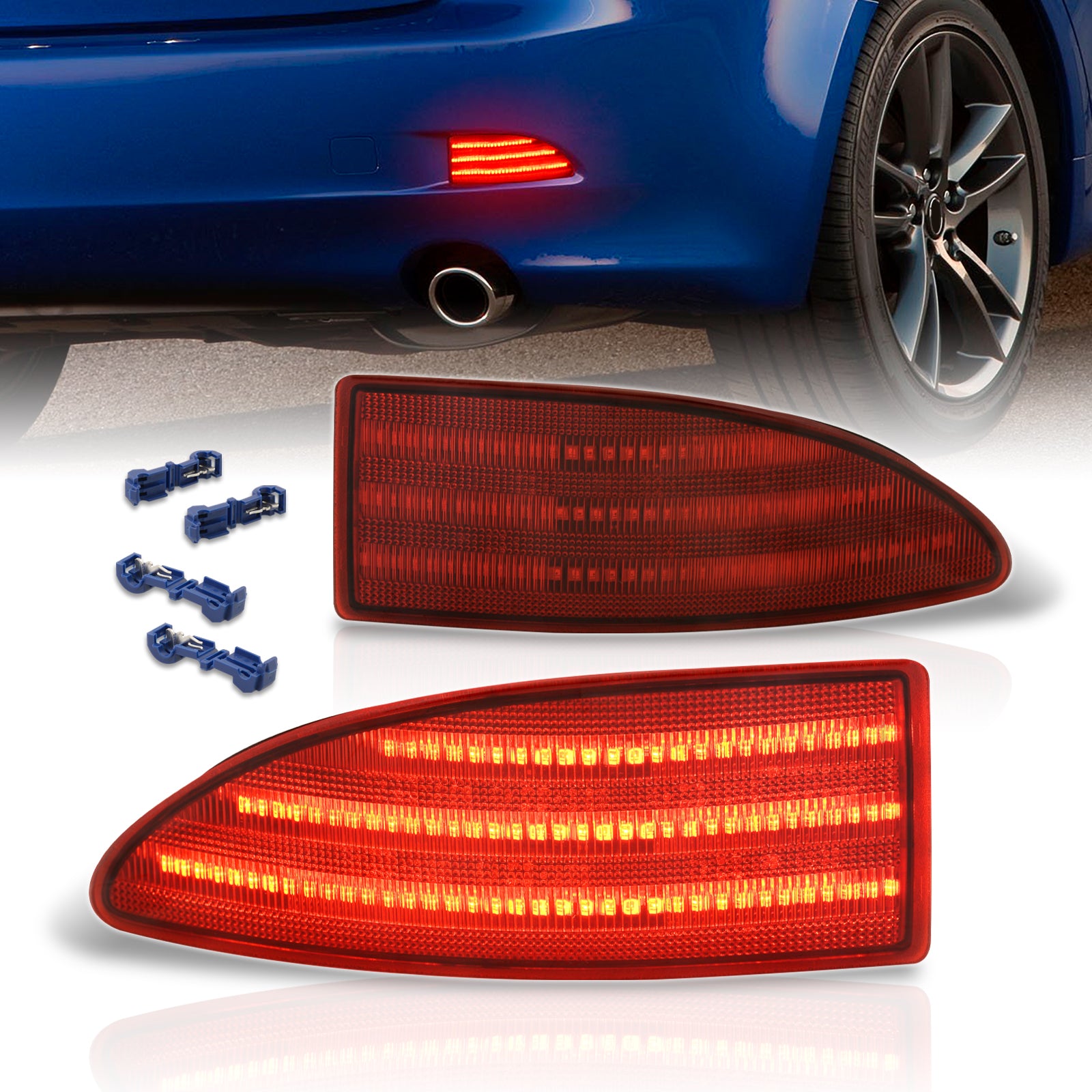 Lexus IS250 IS350 2006-2013 Rear Red LED Reflector Lights Red Len – AJP ...