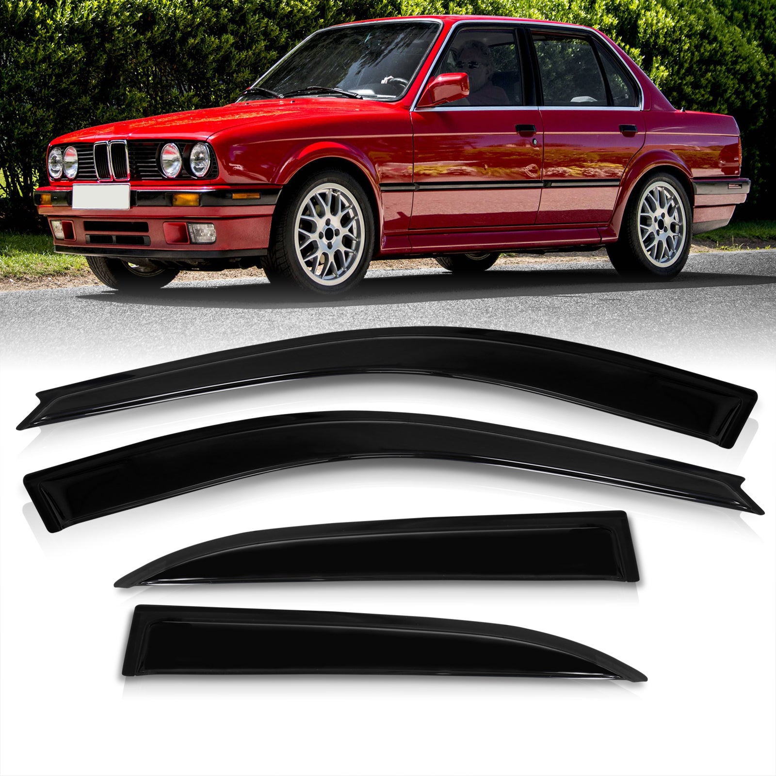 BMW 3 Series E30 1982-1994 4 Door Tape On Window Visors – AJP Distributors