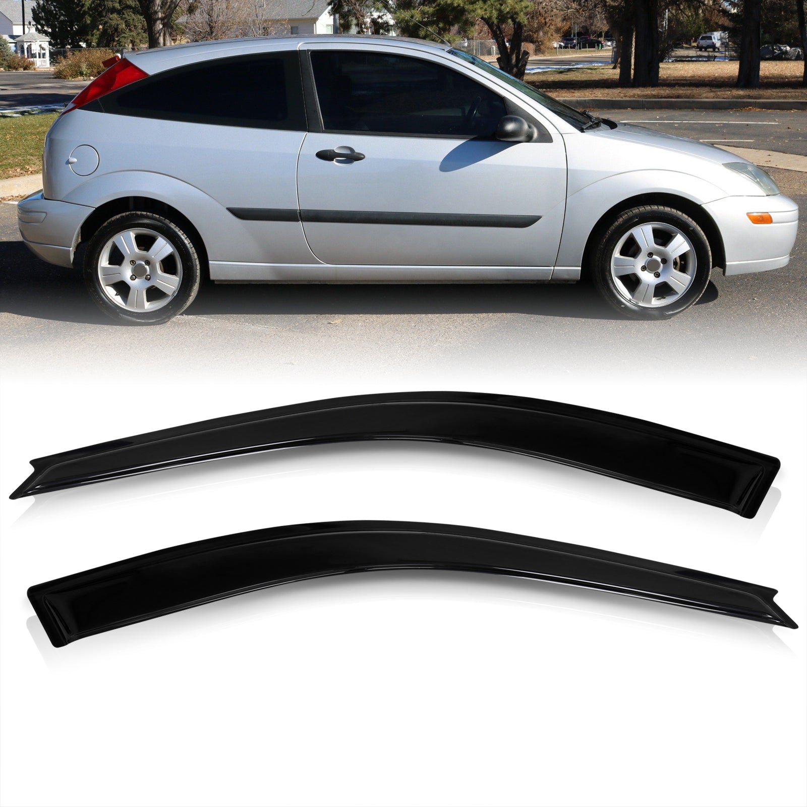 Ford Focus Hatchback 2000-2007 2 Door Tape On Window Visors – AJP ...