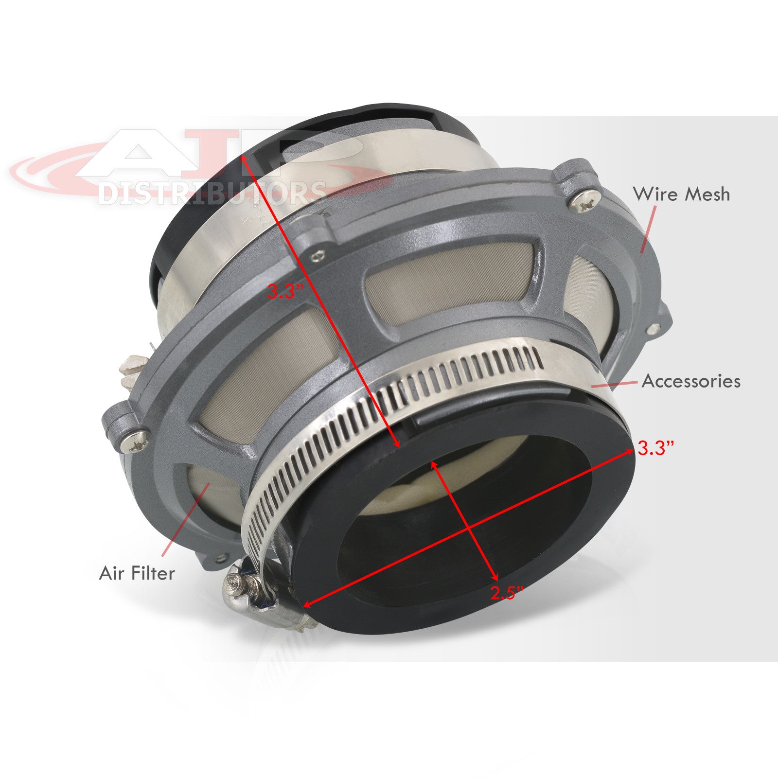 Universal 2.5" Air Intake Bypass Filter Gunmetal – AJP Distributors