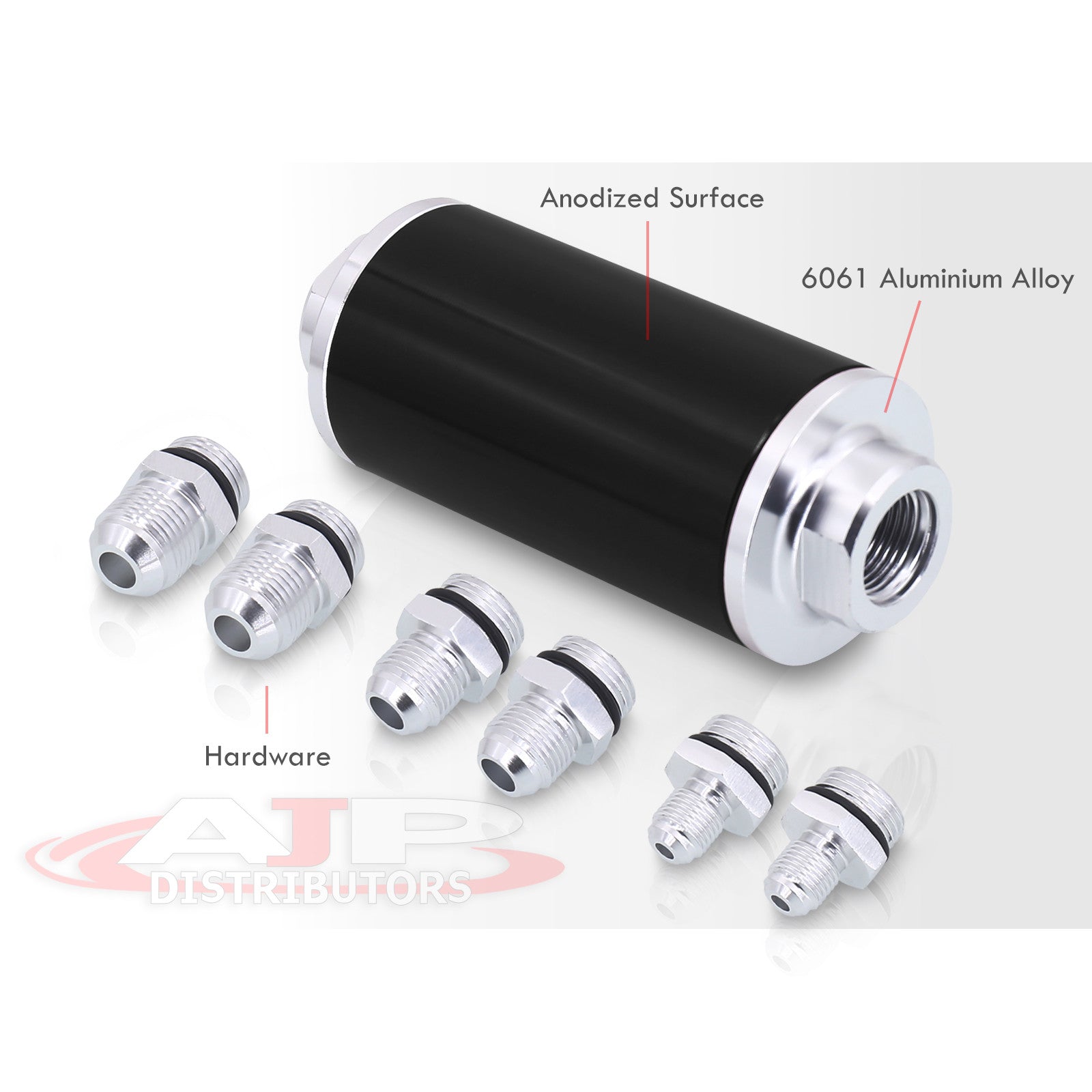 Universal High Flow Inline Fuel Filter Kit Black – AJP Distributors