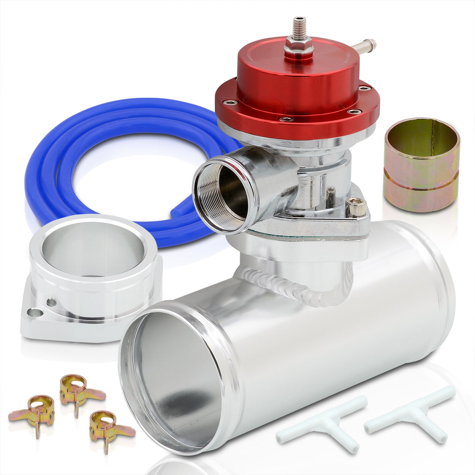 Type-S Red Blow Off Valve BOV Adjustable PSI + 2.5" Aluminum Adapter P ...