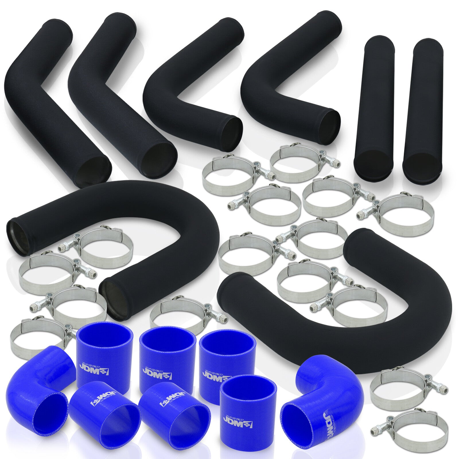 3" Universal (8 Piece) Black Aluminum Piping Kit with U Bend with 16 T ...