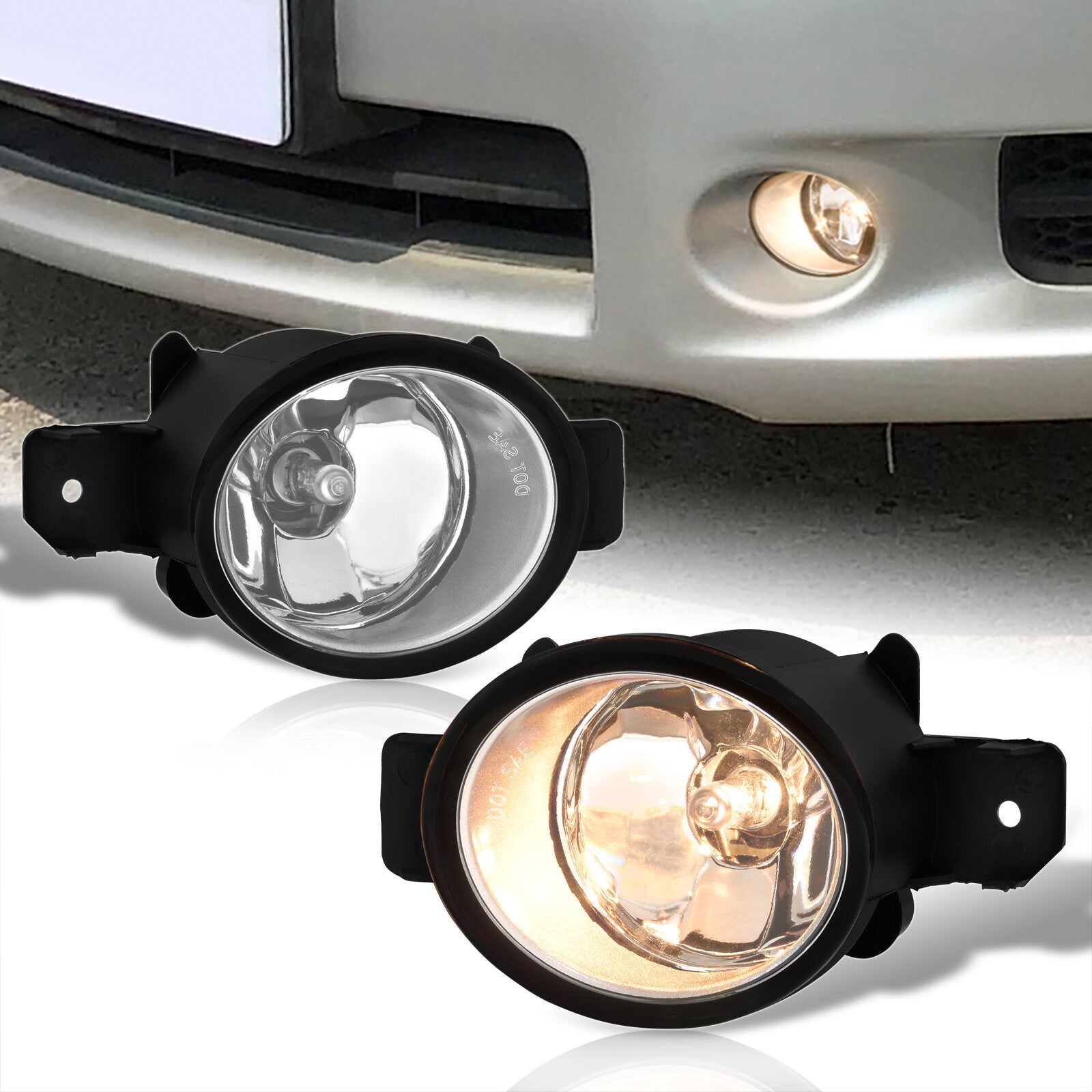 Nissan Maxima 2009-2014 Front Fog Lights Clear Len (Includes Switch ...