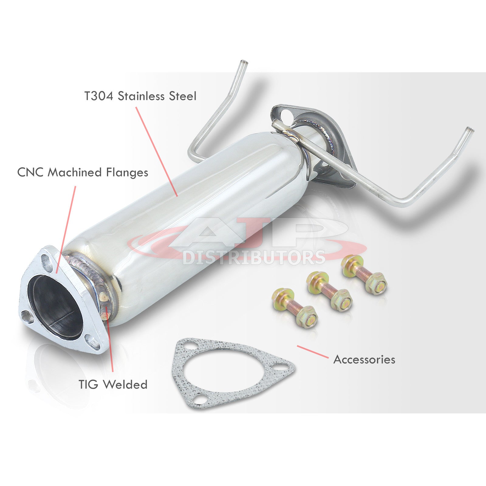 Honda Accord 2.2L I4 1994-1997 Stainless Steel Resonated Test Pipe ...