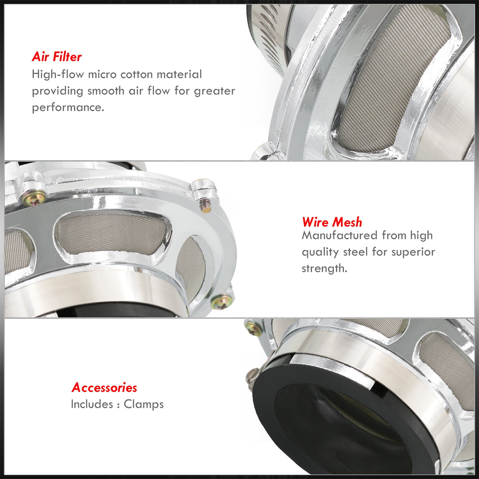 Universal 2.75" Air Intake Bypass Filter Silver – AJP Distributors