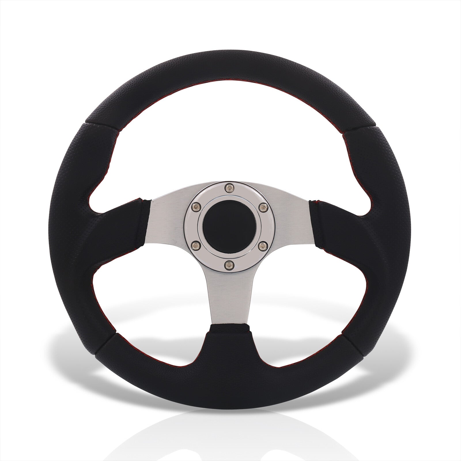 Universal 320mm Type-R Style Aluminum Steering Wheel Silver Center wit ...
