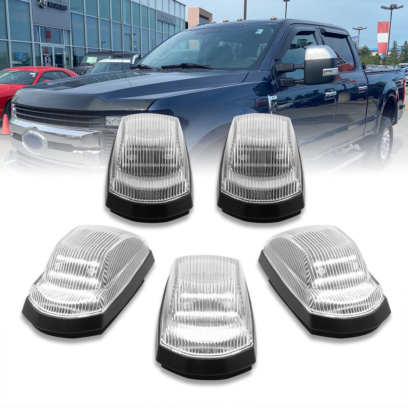 Ford F250 F350 F450 F550 Super Duty 2017-2022 5 Piece Front White LED ...